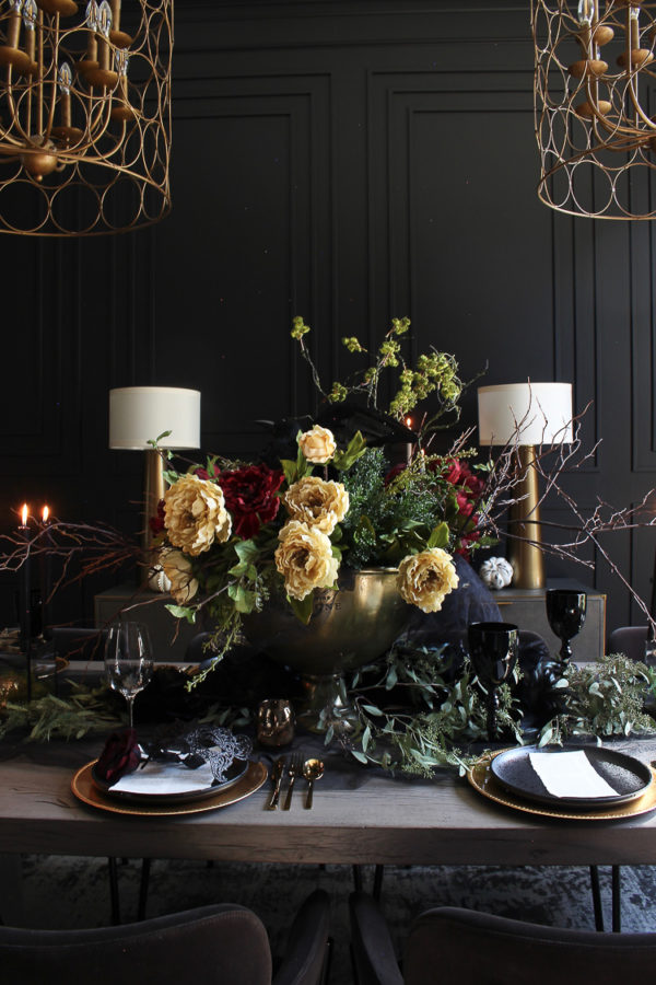 Moody Elegant Masquerade Halloween Table - The House of Silver Lining
