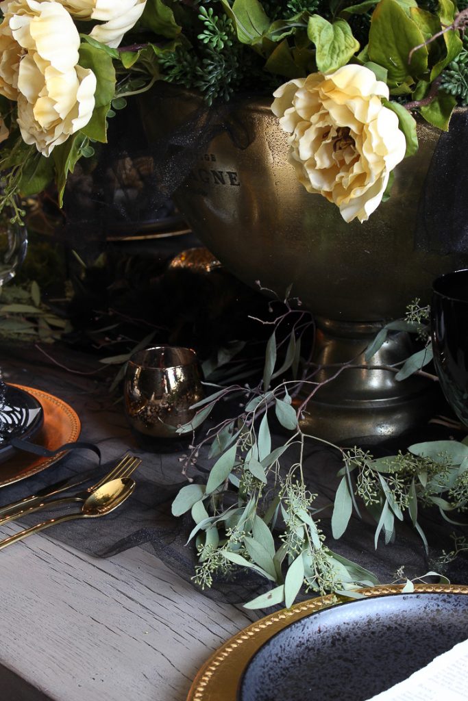 Moody Elegant Masquerade Halloween Table - The House of Silver Lining