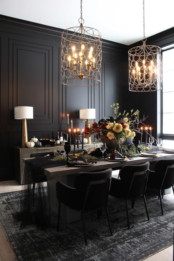 Moody Elegant Masquerade Halloween Table - The House of Silver Lining