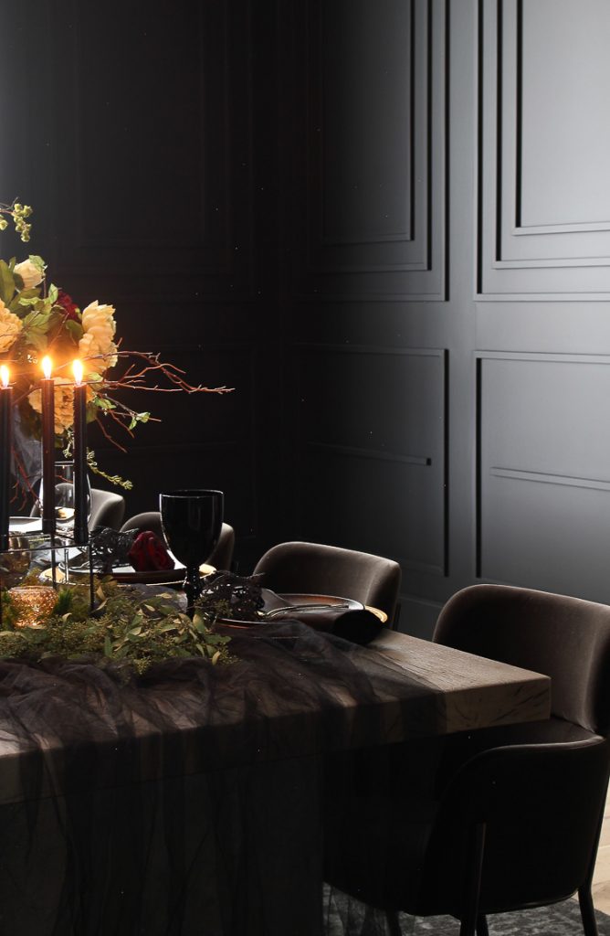 Moody Elegant Masquerade Halloween Table - The House of Silver Lining