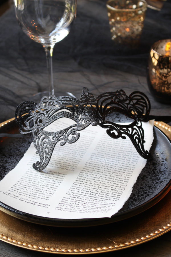 Moody Elegant Masquerade Halloween Table - The House of Silver Lining